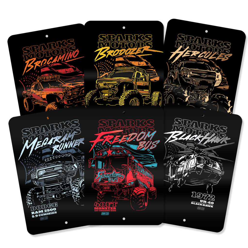 Rad Metal Sign Pack – SparksMotors