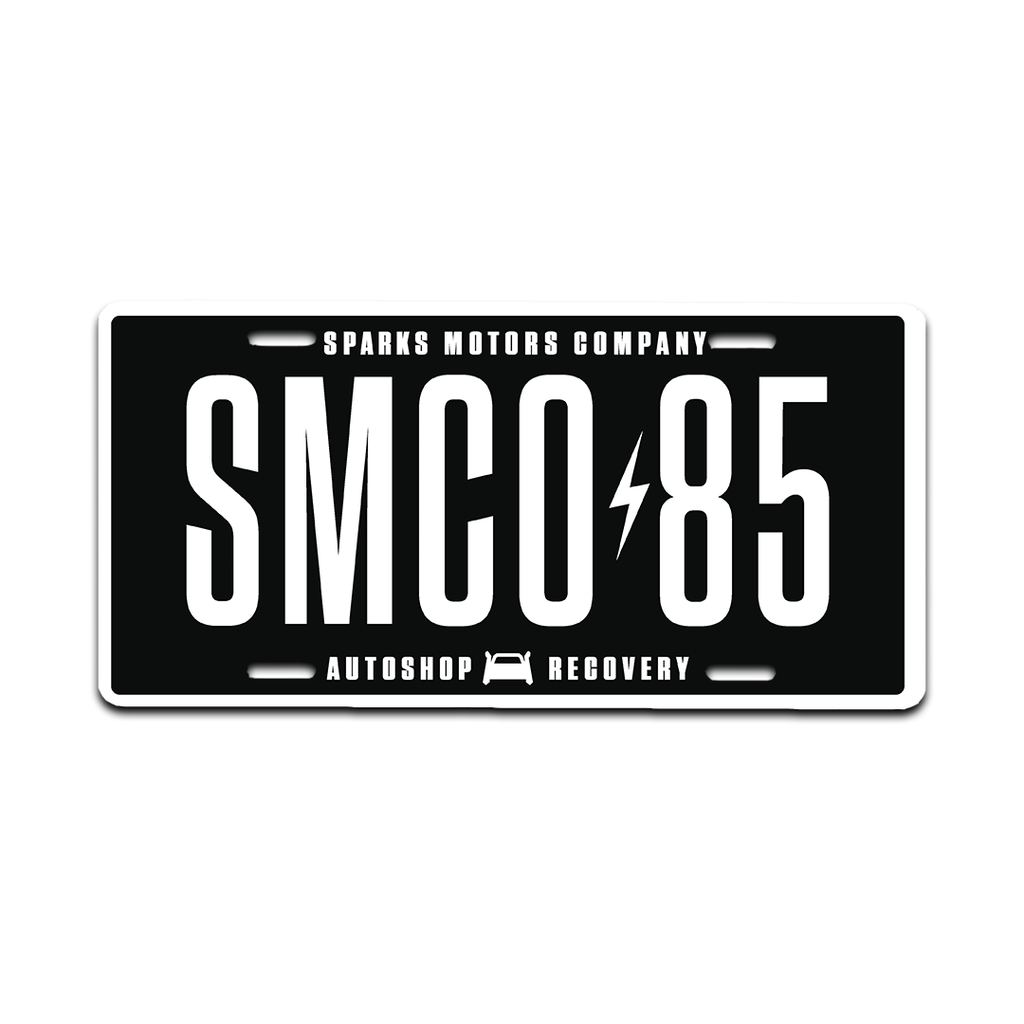 SMCO License Plate (Black W/ White) – SparksMotors