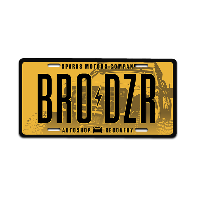 Brodozer License Plate – SparksMotors